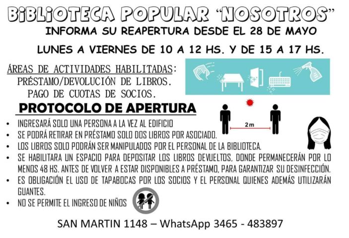 La Biblioteca reabre sus puertas – Firmat24 La Biblioteca reabre sus puertas – Firmat24